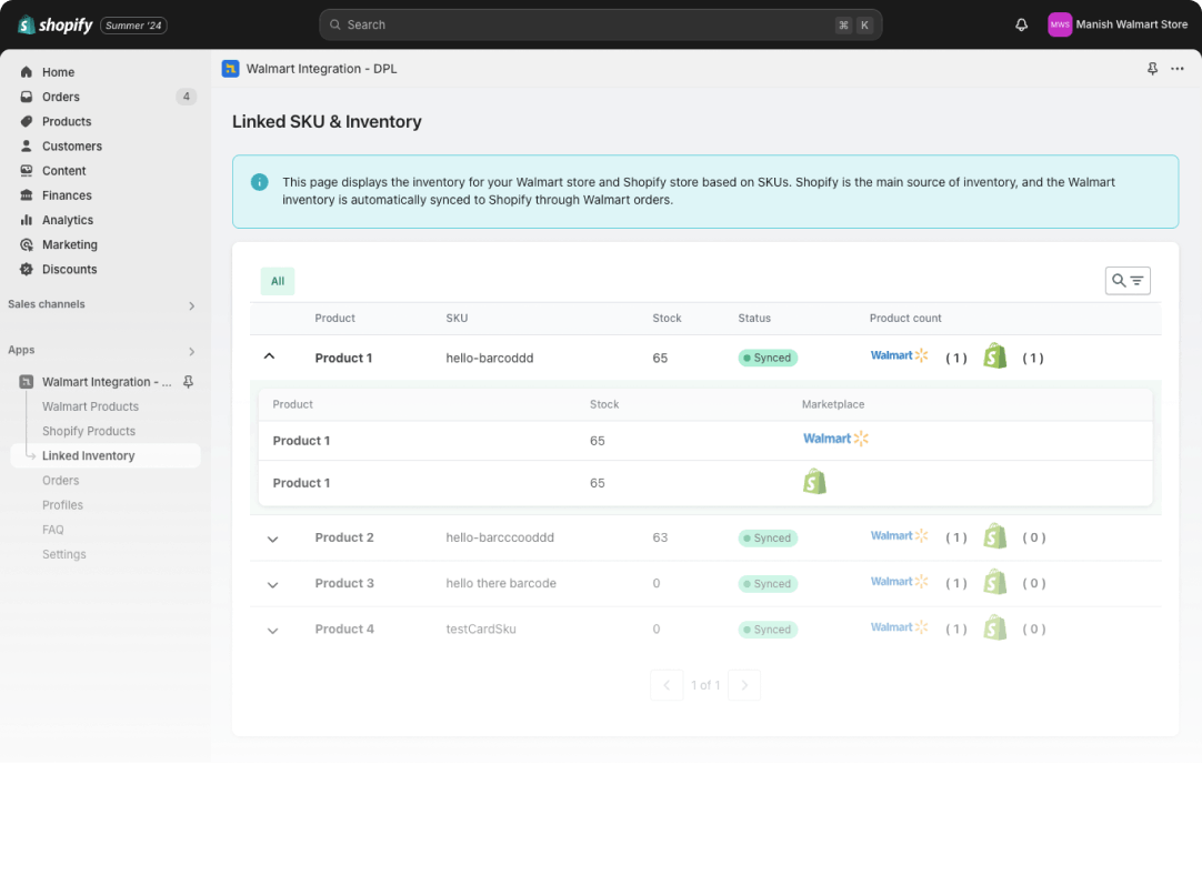 Shopify Walmart Integration & Sync DPL -Digital Product Labs