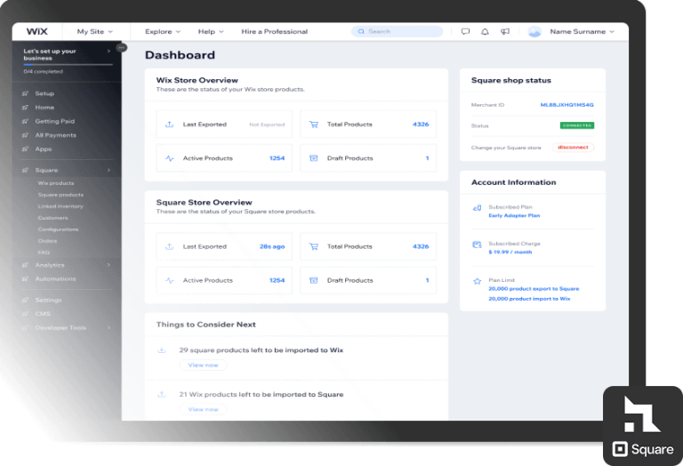 Wix Square Integration & Sync DPL -Digital Product Labs